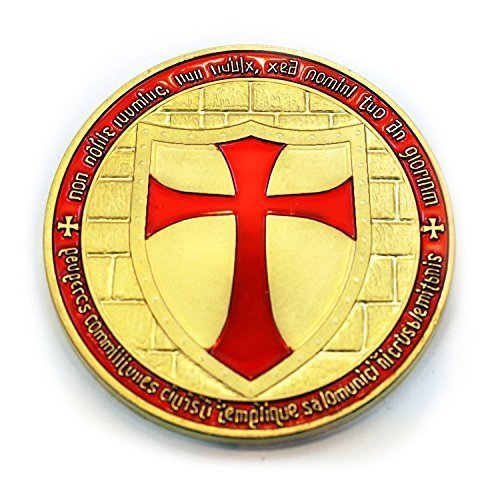 Equinox MR Commemorative Knights Templar Cross Masonic Freemason Golden Tone Coin + Case (Listing O...