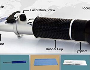 Brix Refractometer with ATC Automatic Temperature Compensation (0-32 Brix) Triple Scales Beer, Wine, Juice HomeBrew Hydrometer 3 scales