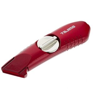 tajima vr101d v-rex fixed utility knife with a professional heavy duty handle and 3 trapezoid black blades, red