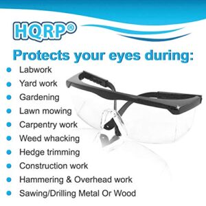 HQRP Clear Tint UV Protective Safety Glasses Goggles for Lab Chemistry courses Science class in School High School College Laboratory work etc.