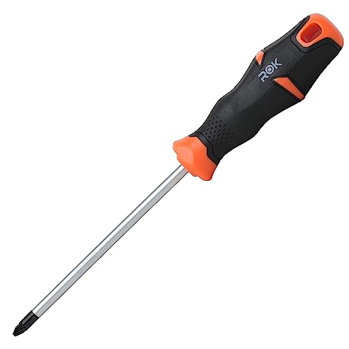 Pozi #2 Screwdriver, Chrome Shaft (Black Handle)