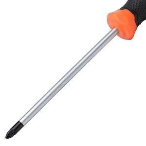 Pozi #2 Screwdriver, Chrome Shaft (Black Handle)