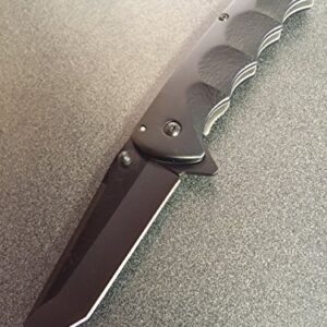 Snake Eye Tactical Black Tanto Blade Spring Assisted Tactical Folding Pocket Knife