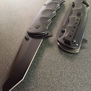 Snake Eye Tactical Black Tanto Blade Spring Assisted Tactical Folding Pocket Knife