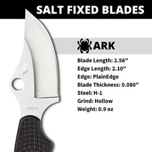 Spyderco Ark Salt Fixed Blade Knife with 2.56" H-1 Corrosion-Resistant Steel Blade and Premium Injection-Molded Polymer Sheath - PlainEdge - FB35PBK