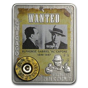 2015 prestige history of public enemies al capone 1oz coin with real 38 special revolver rim silver brilliant uncirculated