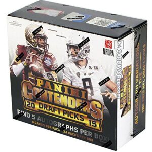 2015 Panini Contenders Draft Picks Football Hobby Box (24 packs/box, 6 cards/pack, 5 Autos per box from 2015 NFL Rookie Class. NFL stars in their college uniforms). In Stock!!