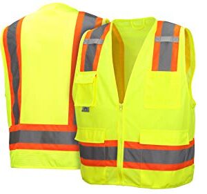 Pyramex Safety RVZ2410M RVZ24 Series Vest Hi-Vis Lime - Size Medium