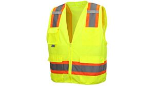 pyramex safety rvz2410m rvz24 series vest hi-vis lime - size medium