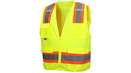 Pyramex Safety RVZ2410M RVZ24 Series Vest Hi-Vis Lime - Size Medium