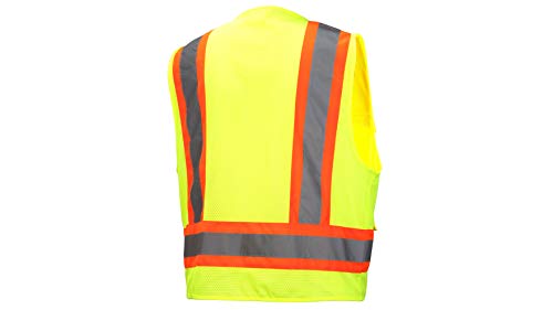 Pyramex Safety RVZ2410M RVZ24 Series Vest Hi-Vis Lime - Size Medium