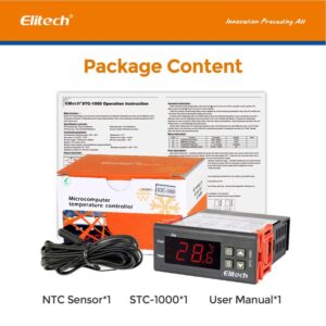 Elitech STC-1000 Temperature Controller Origin Digital 110V Centigrade Thermostat 2 Relays