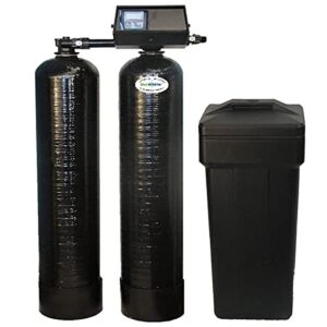 fleck 9100 sxt twin tank metered on-demand 48,000 grains per tank water softener 24/7 soft water