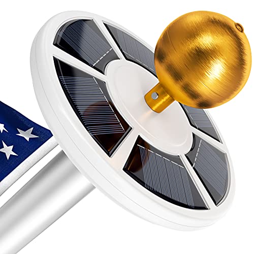 Vont Solar Flag Pole Light, Lasts 2X Longer Than Competition, Super Bright Flag Pole Lights, 100% Flag Coverage, Fits Most Flag Poles, Flag Pole Lights Solar Powered, Bright Energy Saving LEDs