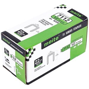 meite 22g71s12 22 gauge 71 series 3/8" crown wide 1/2" leg length galvanized staples for upholstery stapler 10,020 pcs/box (1 box)