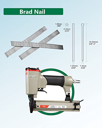 meite F25 18 Gauge 1-Inch Galvanized Brad Nail Ideal for Upholstery, Trims, Molding, Woodworking 5,000 PCS/Box (1 Box)