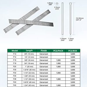 meite F25 18 Gauge 1-Inch Galvanized Brad Nail Ideal for Upholstery, Trims, Molding, Woodworking 5,000 PCS/Box (1 Box)