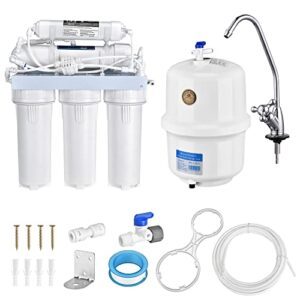 yescom water filter system reverse osmosis 5 stage wqa certified ro drinking filtration under sink with faucet and tank 100 gpd