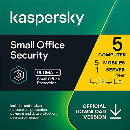 Kaspersky Small Office Security | 5 Devices 5 Mobiles 1 Server | 1 Year | Windows/Mac/Android/Windows Server | Online Code