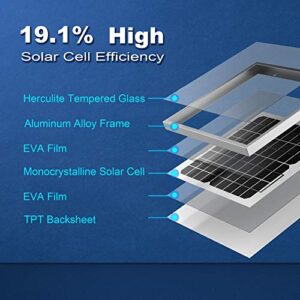 ACOPOWER 10 watt 10W Monocrystalline Photovoltaic Pv Solar Panel Module for 12v Battery Charging