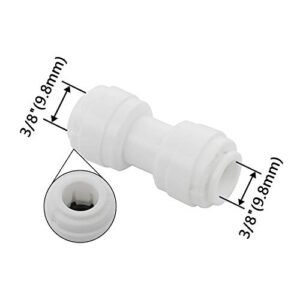 Plastic 3/8-3/8 Straight Push Water Filter Connect Quick Fitting Connector for RO Pack of 5