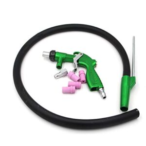 chiloskit ps-2 heavy duty sandblaster sand blasting gun kit rust remove tool for sandblast cabinet gun parts with 4 ceramic nozzle tips 5mm and 6 mm