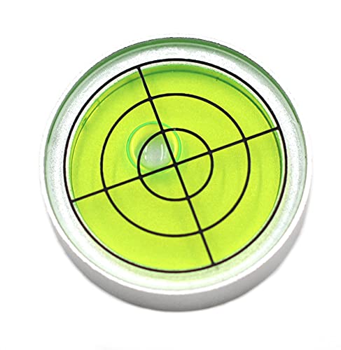 Preamer High Accuracy 30' /2mm D30mm/1.2" Alloy Metal Shell Rv Leveling Bubble Spirit level Small Bullseye Bubble Level for RV Tripod Ball Head