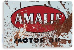 tinworld tin sign amalie retro rustic oil gas metal sign decor garage cave auto shop a210