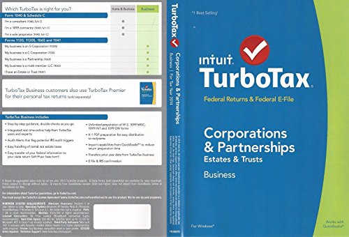 TurboTax Business 2014 Federal + Fed Efile, Corp & Partnership, Estates & Trusts Tax Software - 424567