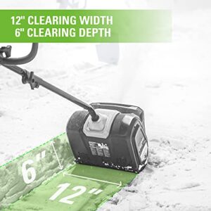 Greenworks 80V (75+ Compatible Tools) 12” Brushless Cordless Snow Shovel, 2.0Ah Battery and Charger Included