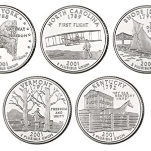 2001 P, D BU Statehood Quarters - 10 coin Set Uncirculated