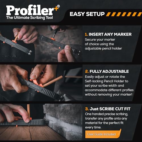 Profiler+ - The Ultimate Scribing Tool - Transfer the Outline of Any Surface onto Any Material - Woodworking Scribe Tool, Precise Contour Gauge Scriber & Construction Tool