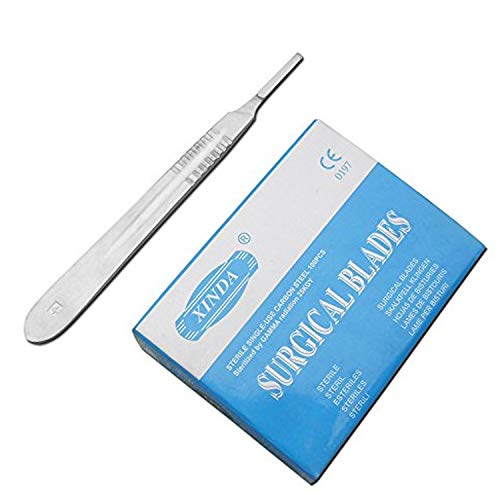 PC 100 SCALPEL BLADES # 23 WITH FREE HANDLE # 4