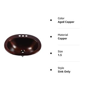 Sinkology BOD-0903BC Seville Copper Drop-in Bath Sink with Overflow in Aged Copper