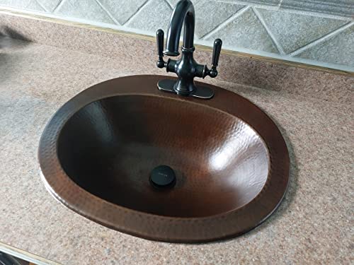 Sinkology BOD-0903BC Seville Copper Drop-in Bath Sink with Overflow in Aged Copper