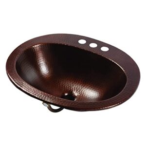 Sinkology BOD-0903BC Seville Copper Drop-in Bath Sink with Overflow in Aged Copper