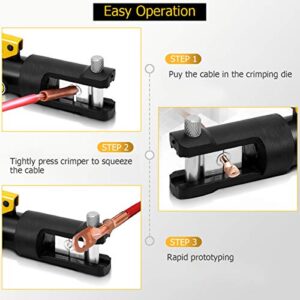 Goplus 16 Ton Hydraulic Crimping Tool, 6 AWG to 600 MCM Battery Cable Lug Terminal Wire Crimper Tool Kit w/ 11 Pairs of Dies