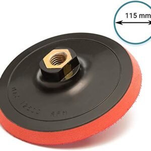 Glass Polish 12604 Hook & Loop Grip Backing Plate for Rotary Sander or Polisher with 5/8”-11 Thread - Ø 4.5 inch