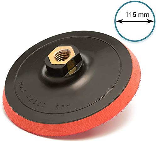 Glass Polish 12604 Hook & Loop Grip Backing Plate for Rotary Sander or Polisher with 5/8”-11 Thread - Ø 4.5 inch