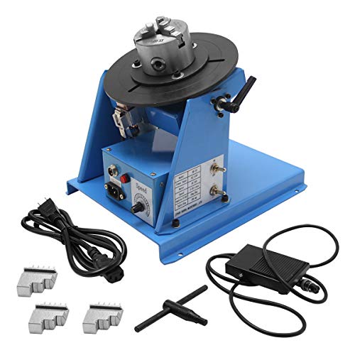 Hanchen Rotary Welding Positioner 0-90º 180mm Turntable Table Welder Positioner for Circle Welding 3.15" 80mm Chuck with CE Certificate