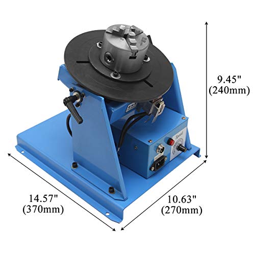 Hanchen Rotary Welding Positioner 0-90º 180mm Turntable Table Welder Positioner for Circle Welding 3.15" 80mm Chuck with CE Certificate