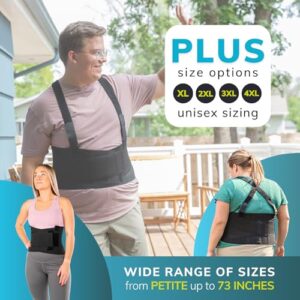 BraceAbility Work Back Brace - Removable Suspender Shoulder Straps for Heavy Lifting Safety - Industrial Lower Back Pain Protection Belt for Men and Women in Construction, Mover, Warehouse Jobs (3XL)