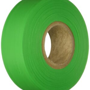 Brady 58353 Fluorescent Green Flagging Tape for Boundaries and Hazardous Areas - Non-Adhesive Tape, 1.188" Width, 150' Length (Pack of 1)