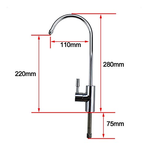 Malida Food Grade Water Sink Faucet, RO Single Lever Water Filter or Water Filtration Faucet,Water Purifiers Reverse Osmosis Systems Faucet, Non air Gap Standard Faucet,Chrome.