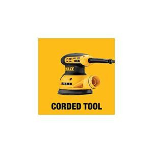 DEWALT Palm Sander, 1/4-Inch, 2.3 Amp, 14,000 OPM, Storage Bag Included, Corded (DWE6411K), Yellow