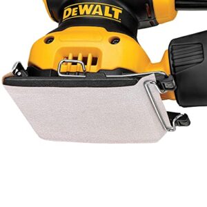 DEWALT Palm Sander, 1/4-Inch, 2.3 Amp, 14,000 OPM, Storage Bag Included, Corded (DWE6411K), Yellow