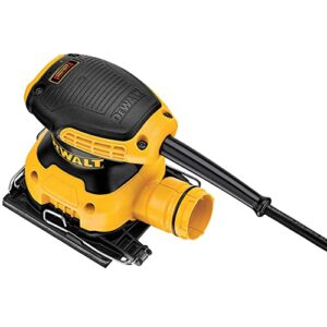 DEWALT Palm Sander, 1/4-Inch, 2.3 Amp, 14,000 OPM, Storage Bag Included, Corded (DWE6411K), Yellow