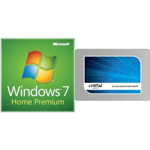 Windows 7 Home Premium SP1 64bit, System Builder OEM DVD 1 Pack with Crucial BX100 250GB SATA 2.5 Inch Internal Solid State Drive - CT250BX100SSD1