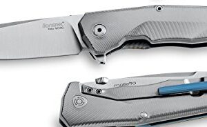 Lionsteel TRE Titanium Framelock Blue Folding Knife,2.88in,Bohler M390 Steel,Drop TRE BL