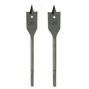 topzone 20mm & 25mm flat wood spade drill bit set